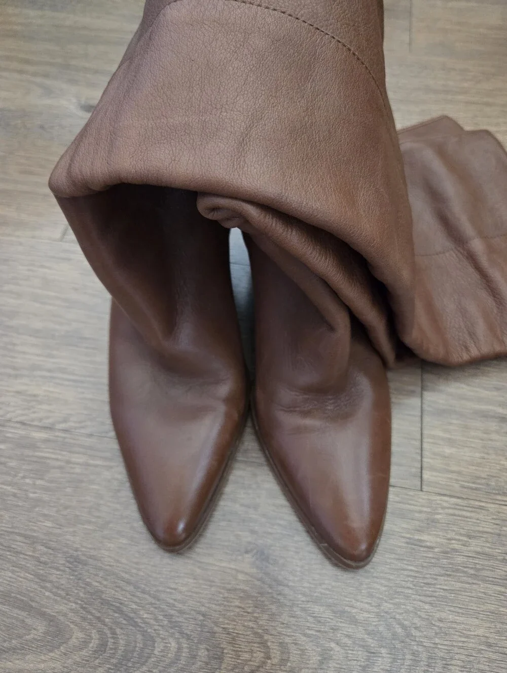 iris and ink | Shoes | Iris And Ink Brown Leather Block Heel Boots ...